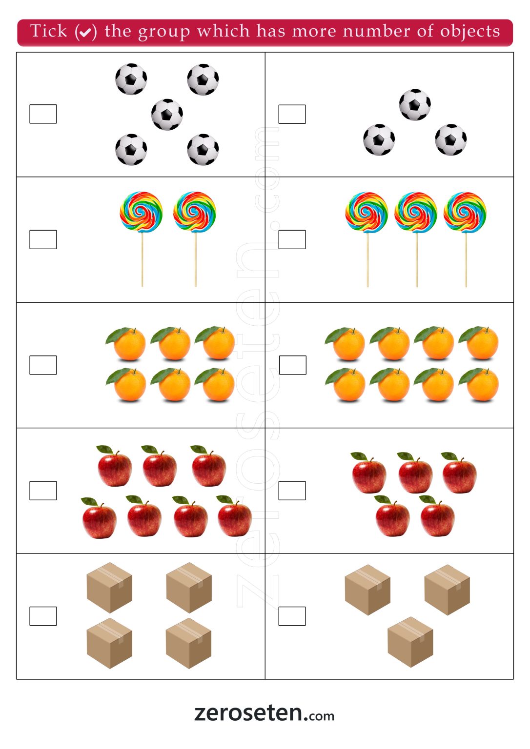 Tick More Number of Objects - Zero se Ten Blog