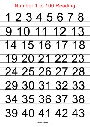 1 to 43 Numbers Reading - Zero se Ten Blog