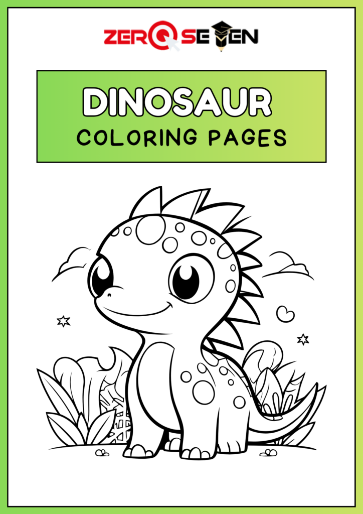 Dinosaur Coloring for Kids - Zero se Ten Blog