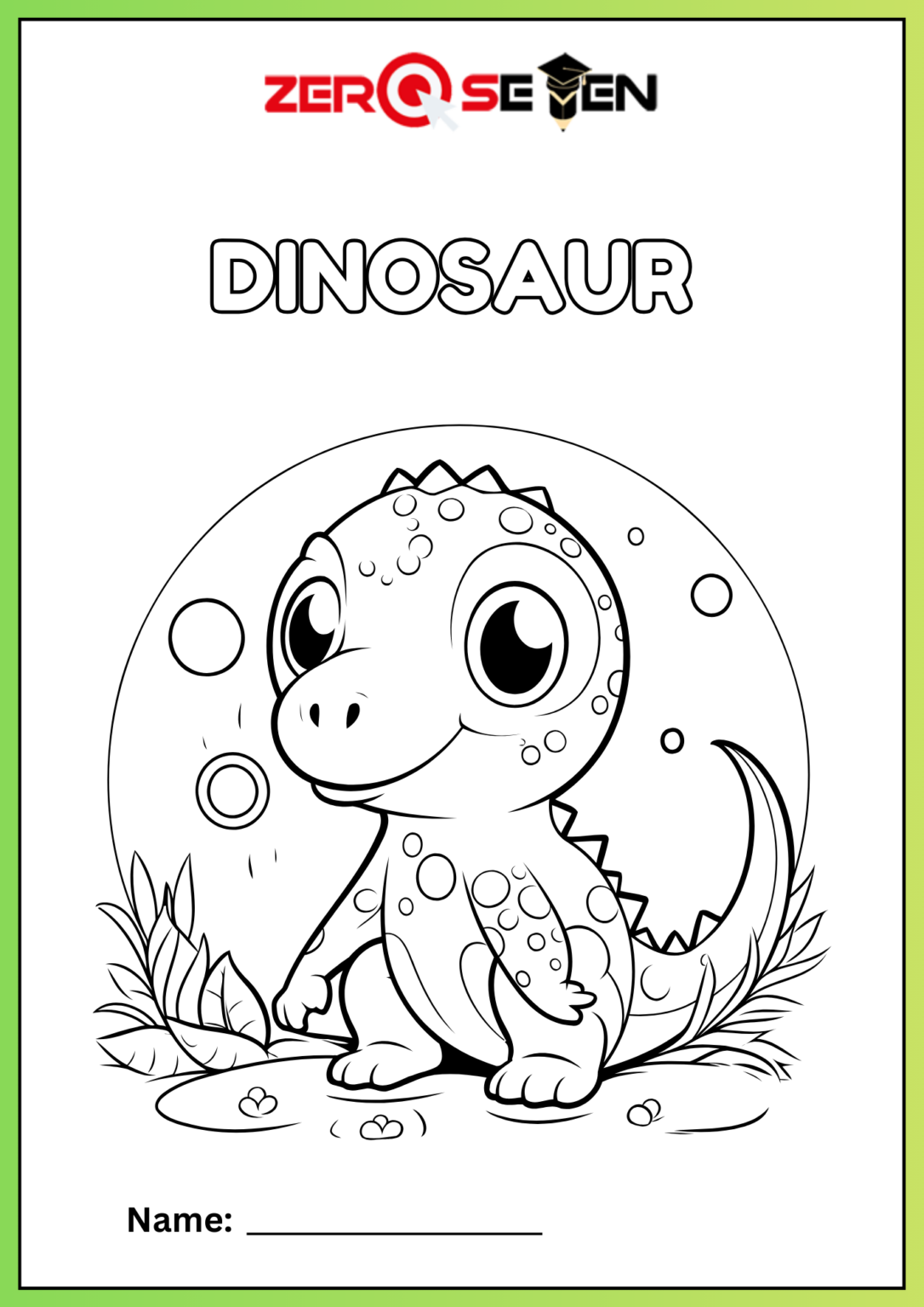 Dinosaur Coloring for Kids - Zero se Ten Blog