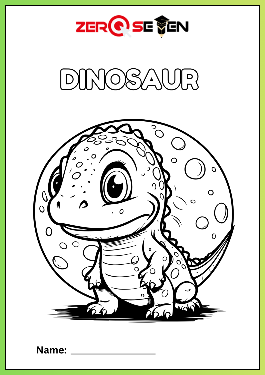 Sweet Dinosaur Fun Coloring Activity - Zero se Ten Blog