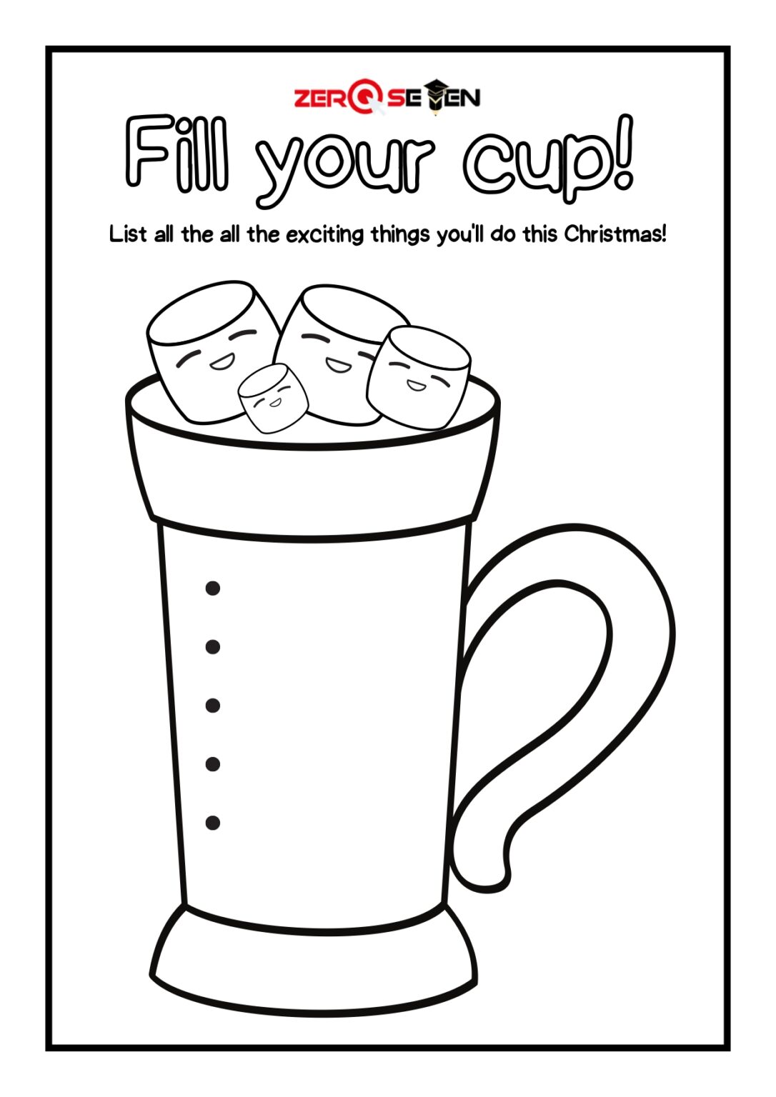 Fill the Cup with Christmas Fun – Kids Activity - Zero se Ten Blog