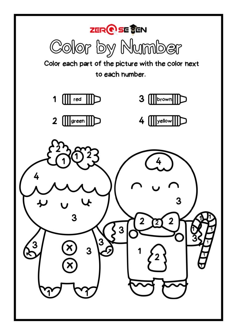 Color by Number Christmas Activity for Kid - Zero se Ten Blog