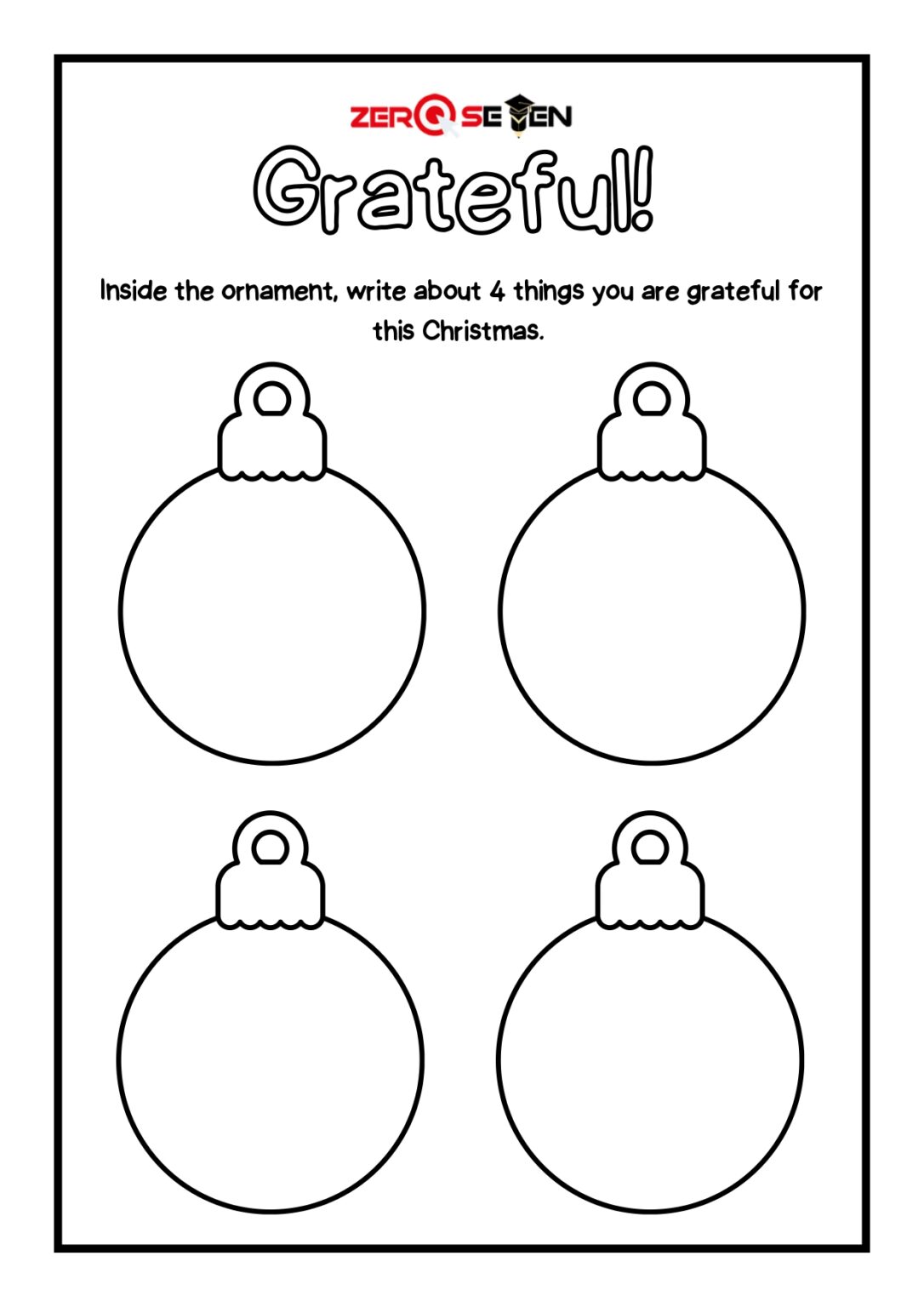 Grateful Christmas Activity for Kids - Zero se Ten Blog