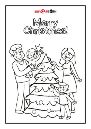 Merry Christmas Coloring Worksheet - Zero se Ten Blog